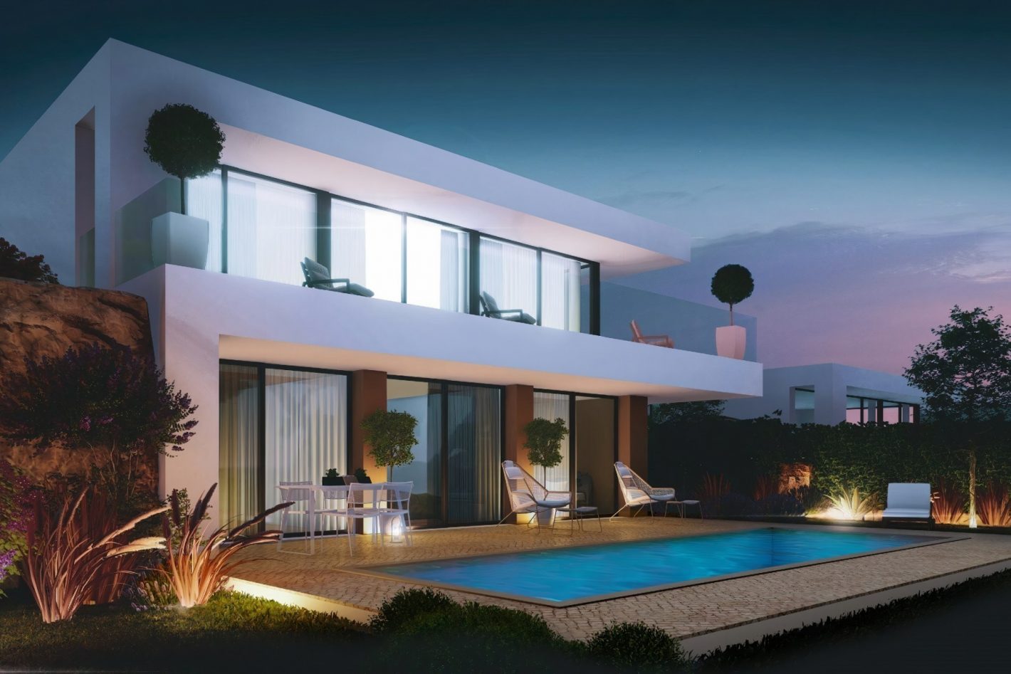 Modern villa with a private pool and bespoke 'Simple Home Pack' is up ...